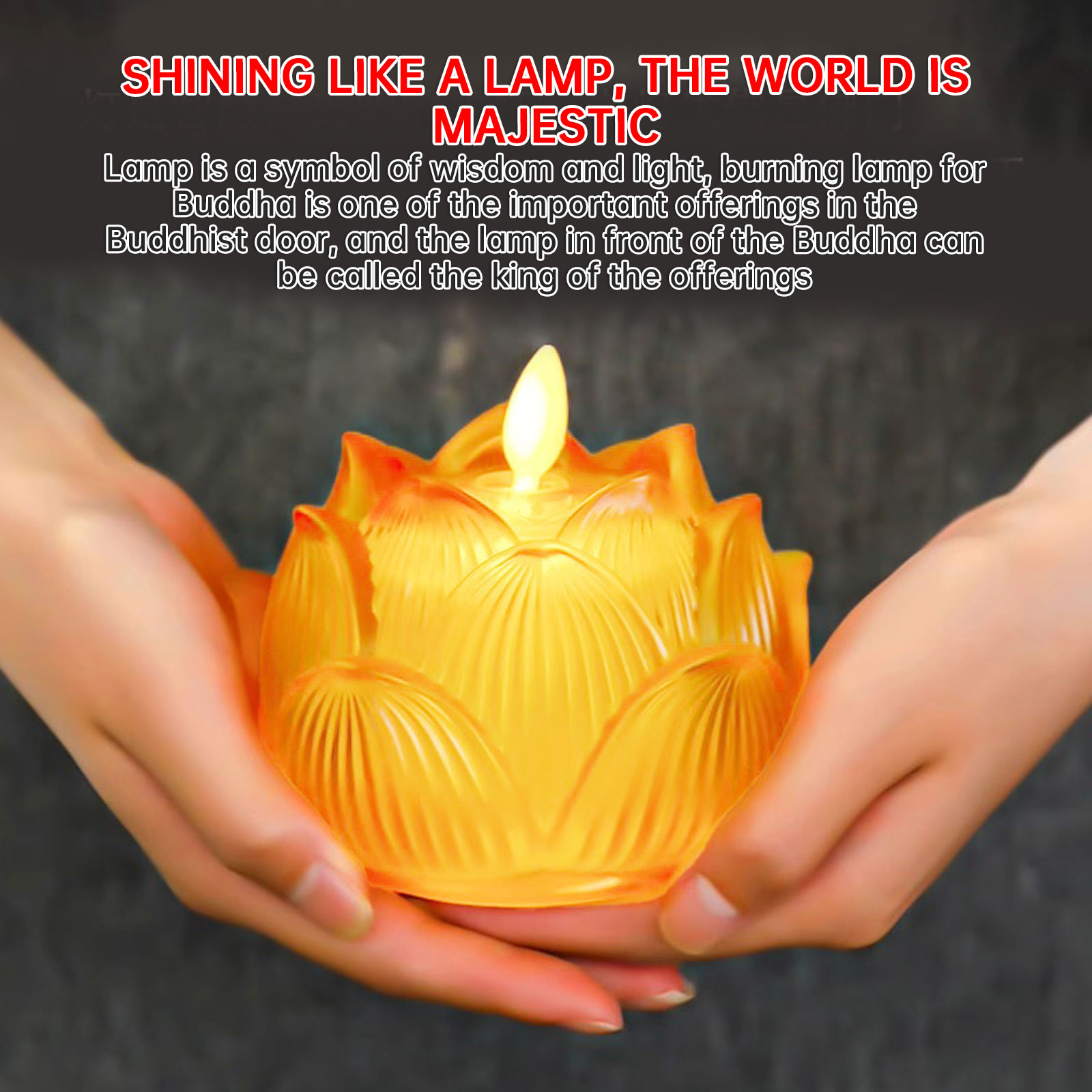 【Local delivery】LED Crystal Glazed Lamp Lotus Flower Candle Lamp for ...