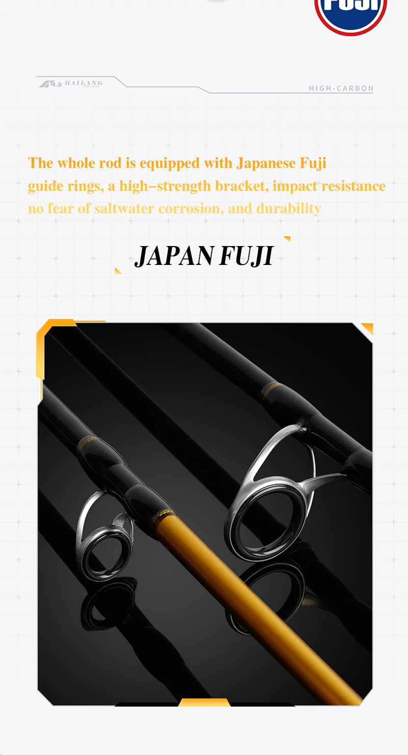 100-350g FUJI jigging rod solid carbon fiber fishing rod spinning /bait ...