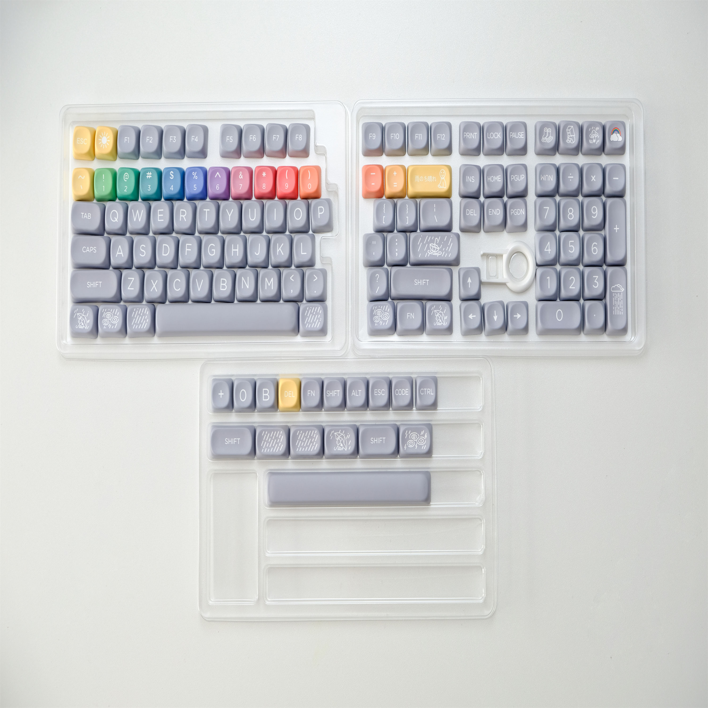 After Rain Grey Keycaps 126 Keys PBT Material MOA Profile Keycaps DYE ...