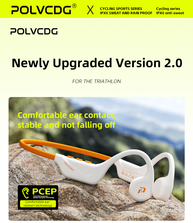 Polvcdg-X1-32GB Sports Bone Conduction Earphones Bluetooth 5.4IPX6 ...
