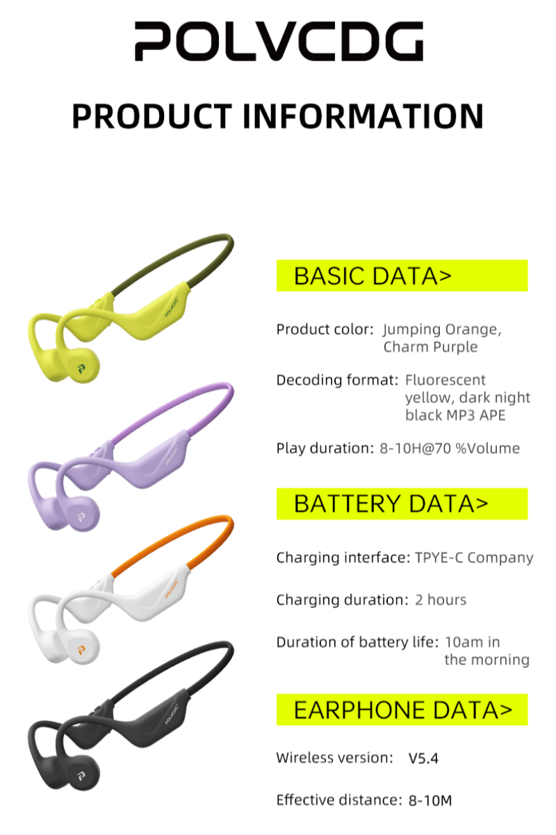 Polvcdg-X1-32GB Sports Bone Conduction Earphones Bluetooth 5.4IPX6 ...