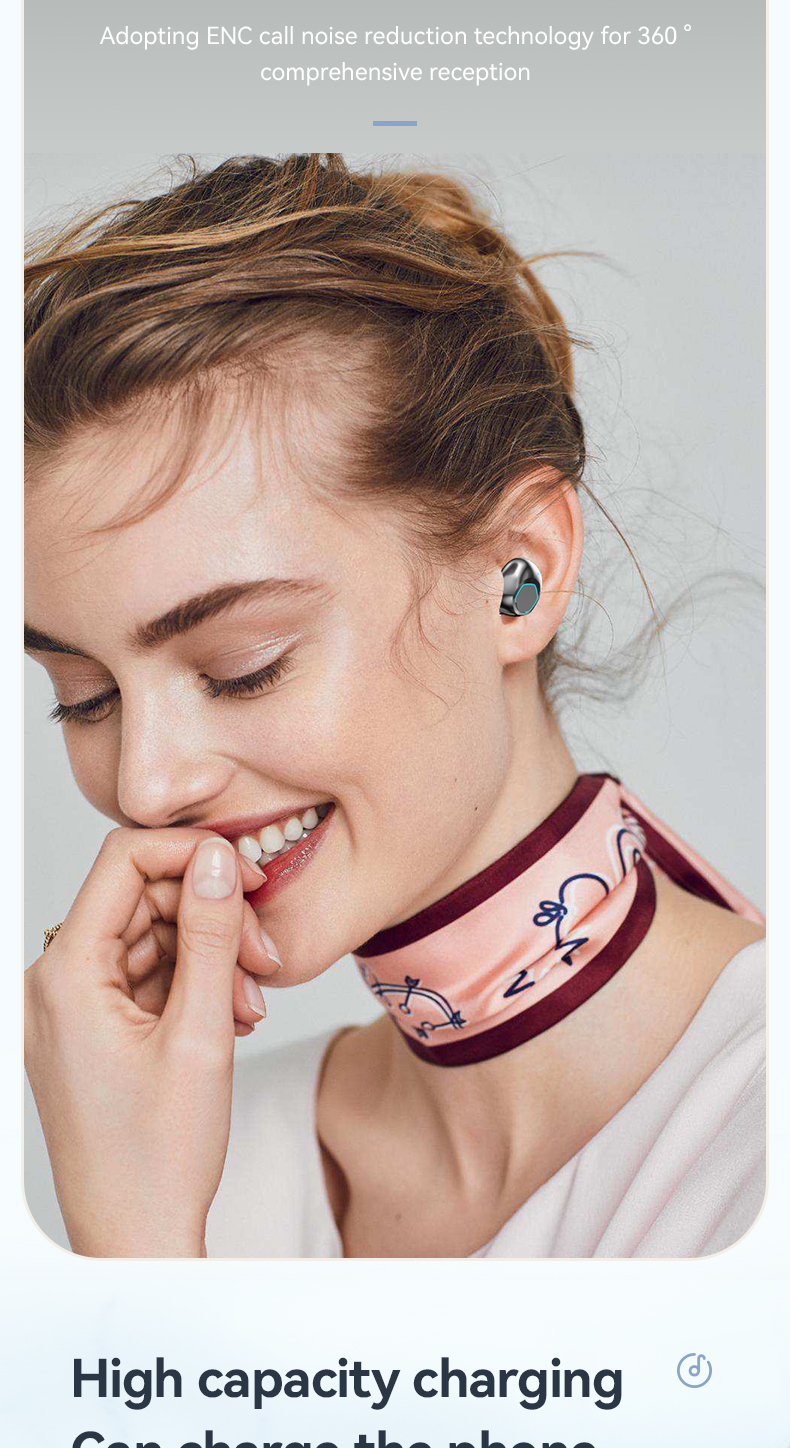 SPRISE M48 Mirror Wireless Bluetooth Earphone Noise Cancelling Earbuds ...