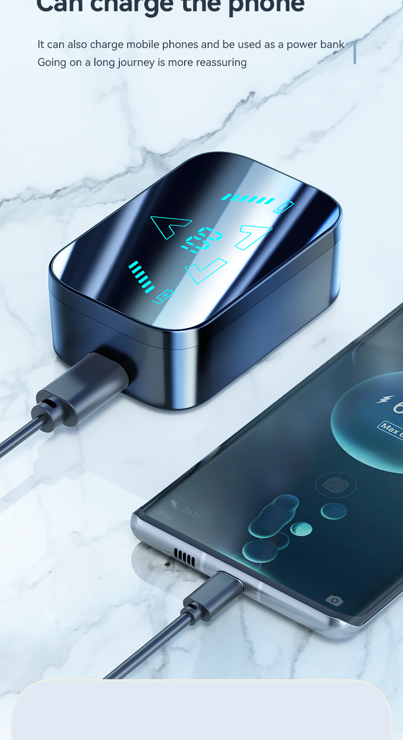 SPRISE M48 Mirror Wireless Bluetooth Earphone Noise Cancelling Earbuds ...