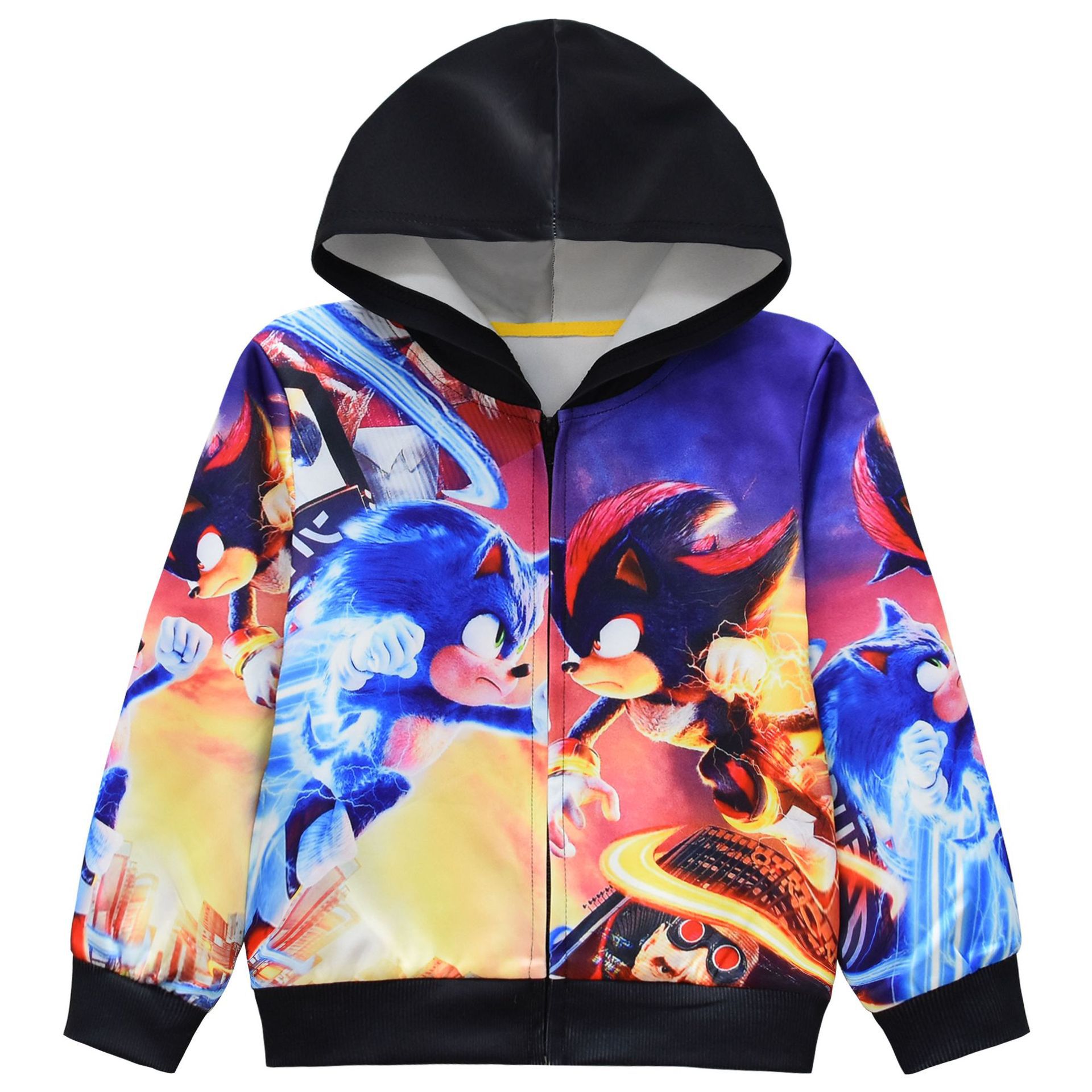 Sonic The Hedgehog 2 Cartoon Children's Zipper Outerwear Hooded Jacket ...