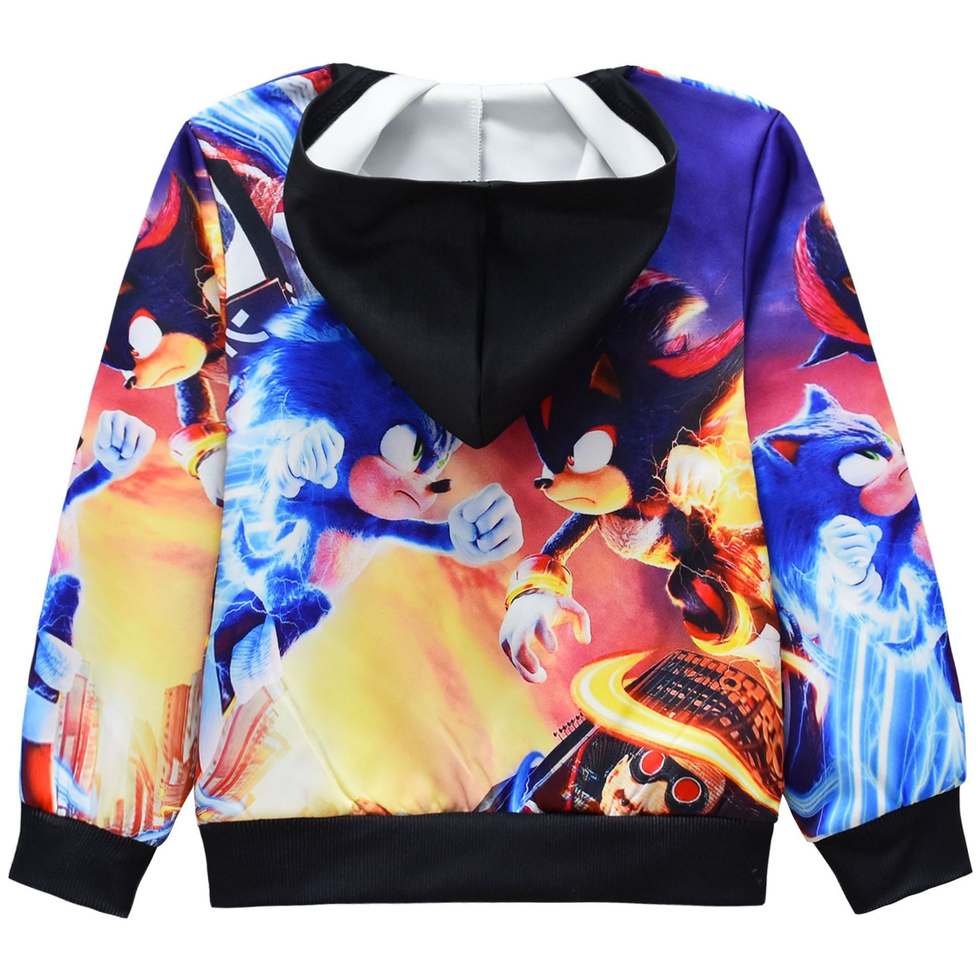 Sonic The Hedgehog 2 Cartoon Children's Zipper Outerwear Hooded Jacket ...