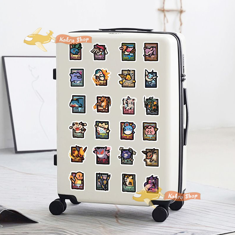 100pcs Pokemon Mini Card Sticker Charizard Pikachu Eevee Decor Stickers ...