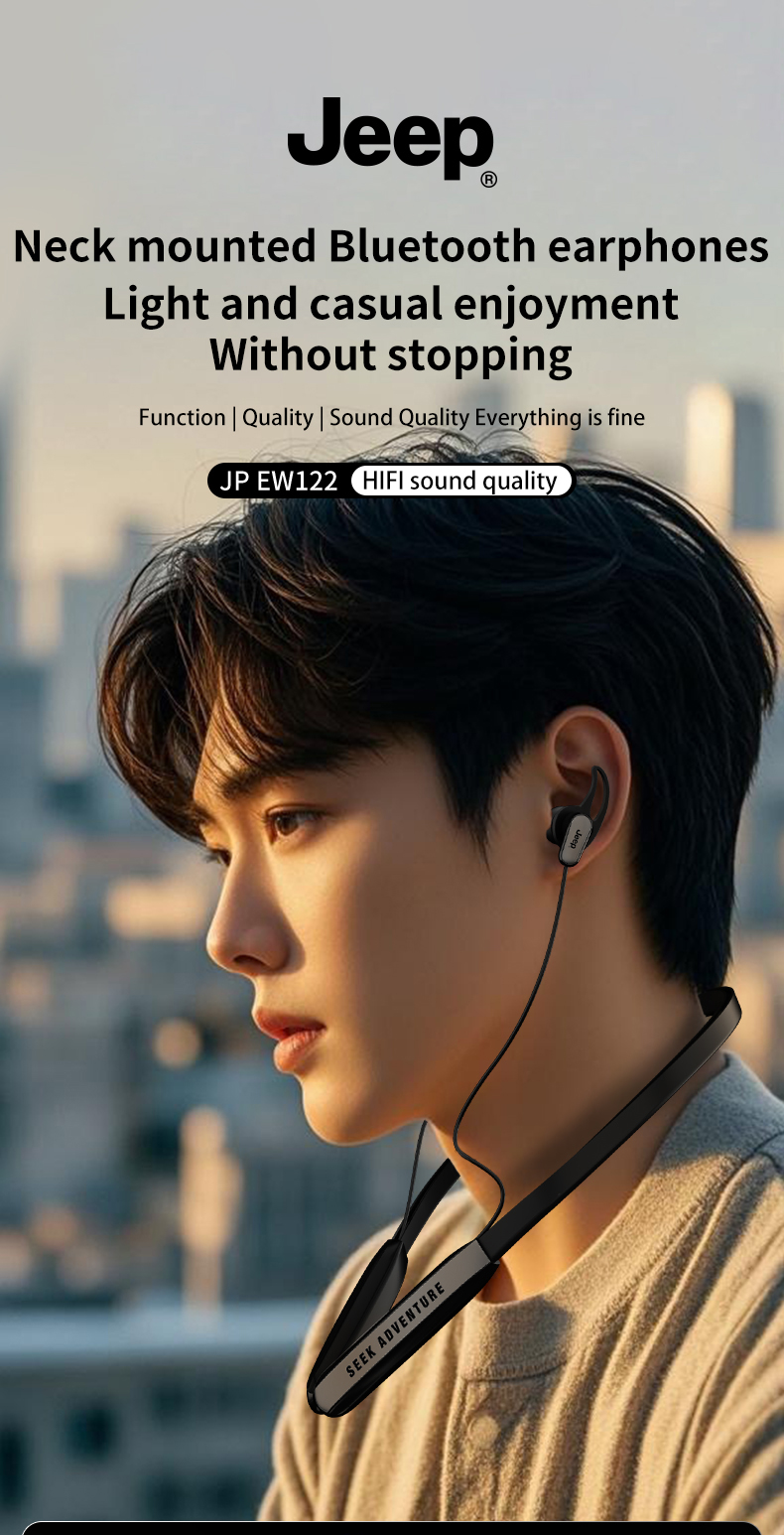 Jeep EW122 Neckband Bluetooth Earphones IPX5 Waterproof Sports Workout ...