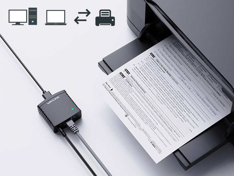 WAVLINK Wavlink USB Network Print LPR Printer Server Print Share Server ...