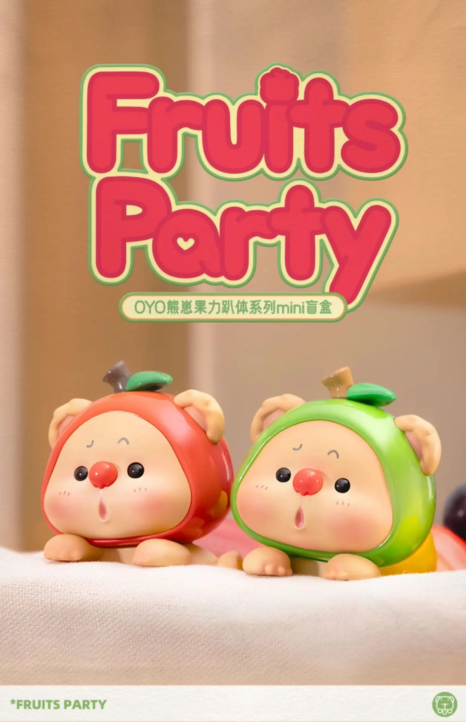 Kawaii New Oyo Bear Cub Fruit Power Hippers Series Mini Blind Box Cute ...