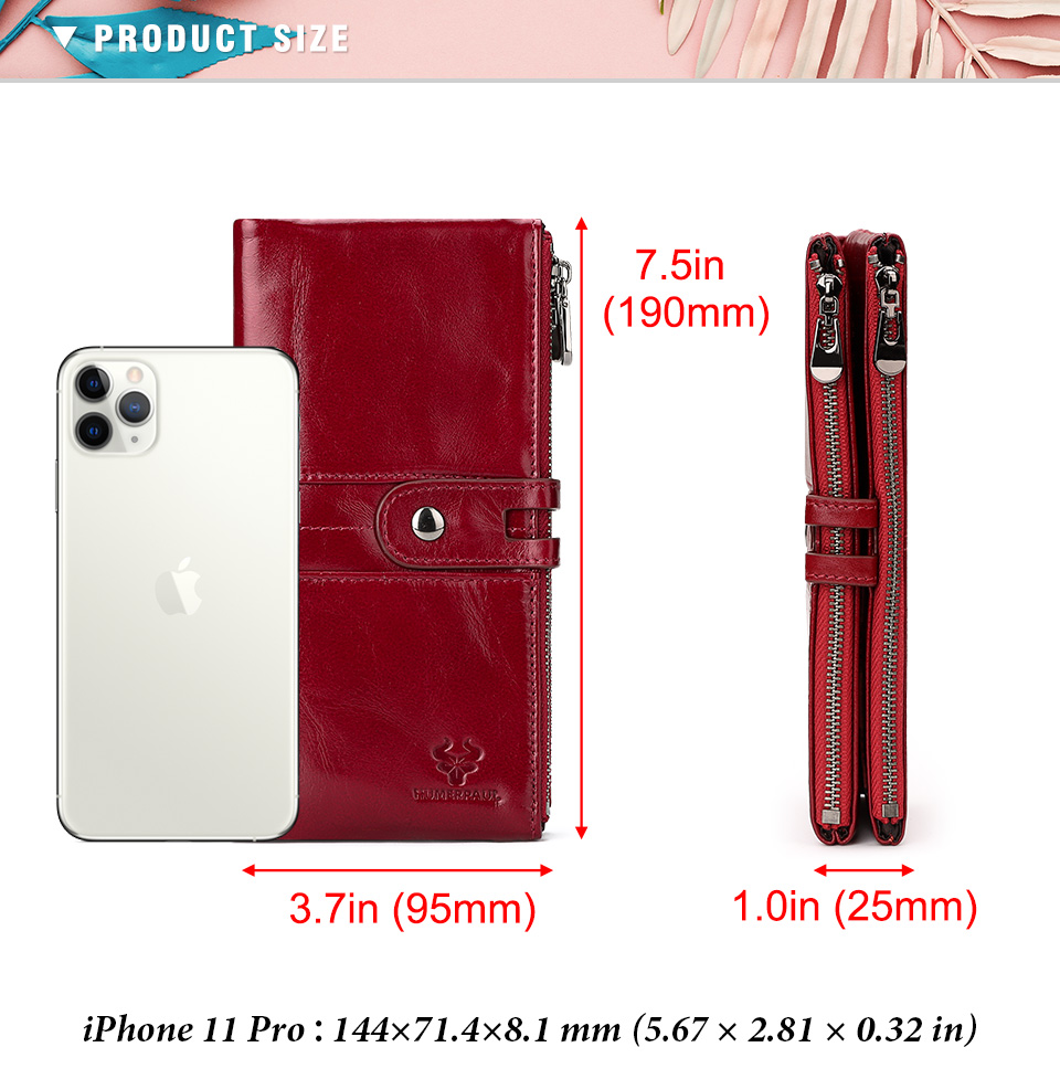 HUMERPAUL Genuine Leather Women Wallet Female Coin Purse Hasp Clutch ...