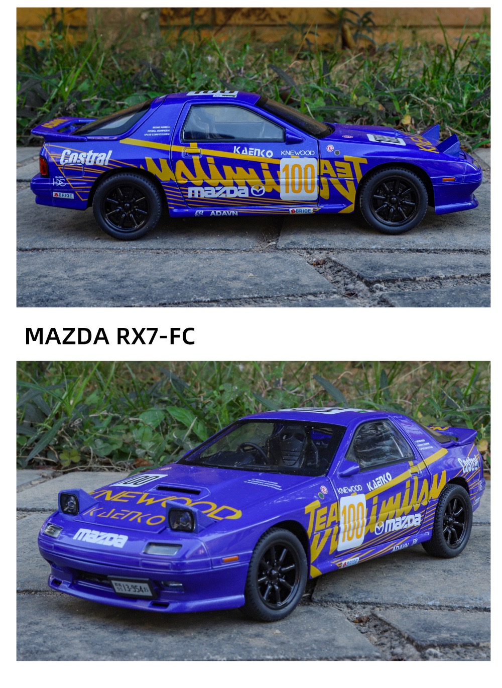 1:24 Scale Mazda RX7 Printing Alloy Car Model Diecast Car Sound Light ...