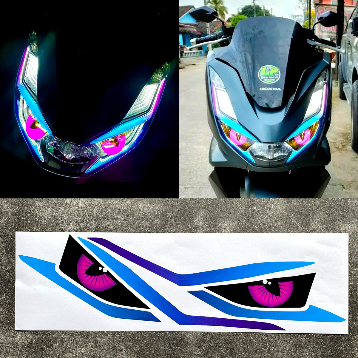 ZLWR honda pcx160 headlight stickers, headlight eyes, light ...