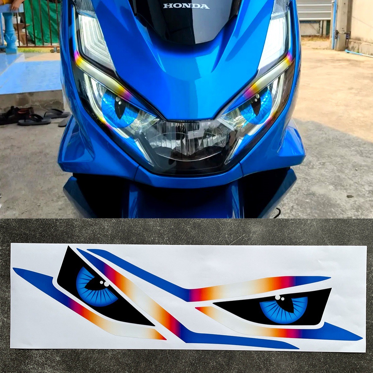 ZLWR honda pcx160 headlight stickers, headlight eyes, light ...