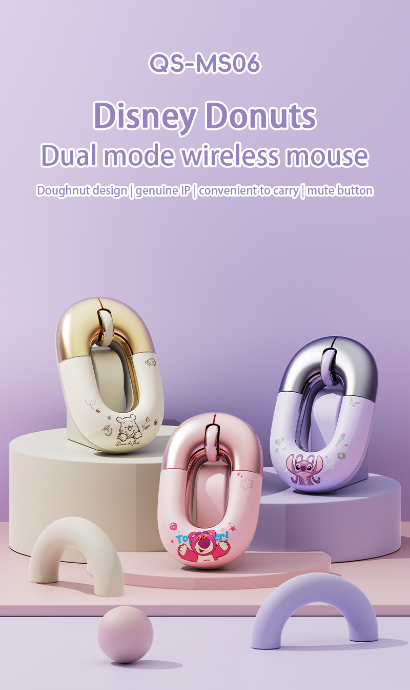 Disney QS-MS06 Wireless Mouse Stable Connection Sweatproof Comfortable Feel Cute Pattern ...