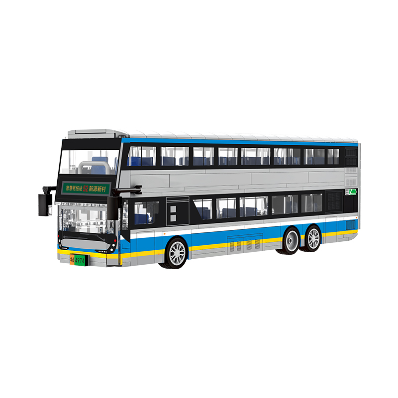 Double-Decker Electric Bus Building Blocks 491 Pcs WANGE Vehicle Car ...