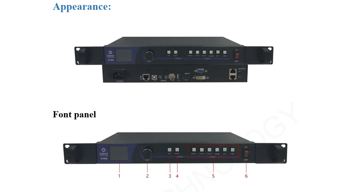 LINSN X100 video processor HD DVI VGA CV input 11V-220V AC voltage all in one LED display ...
