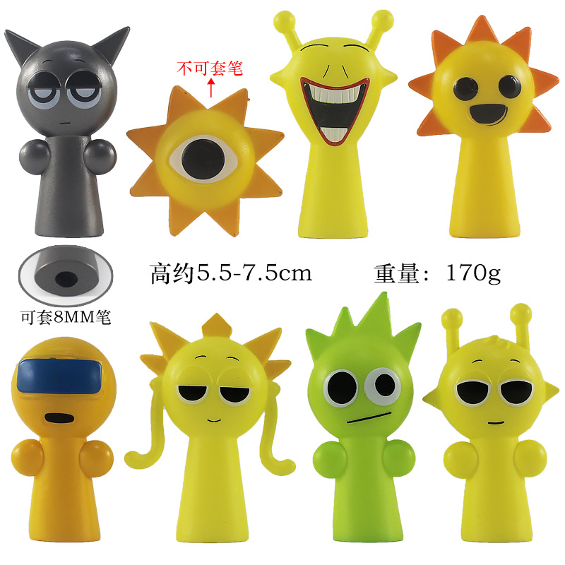 8Pcs/12Pcs/set Sprunki Figures Pencil Topper Model Toys Pen Cap Anime ...