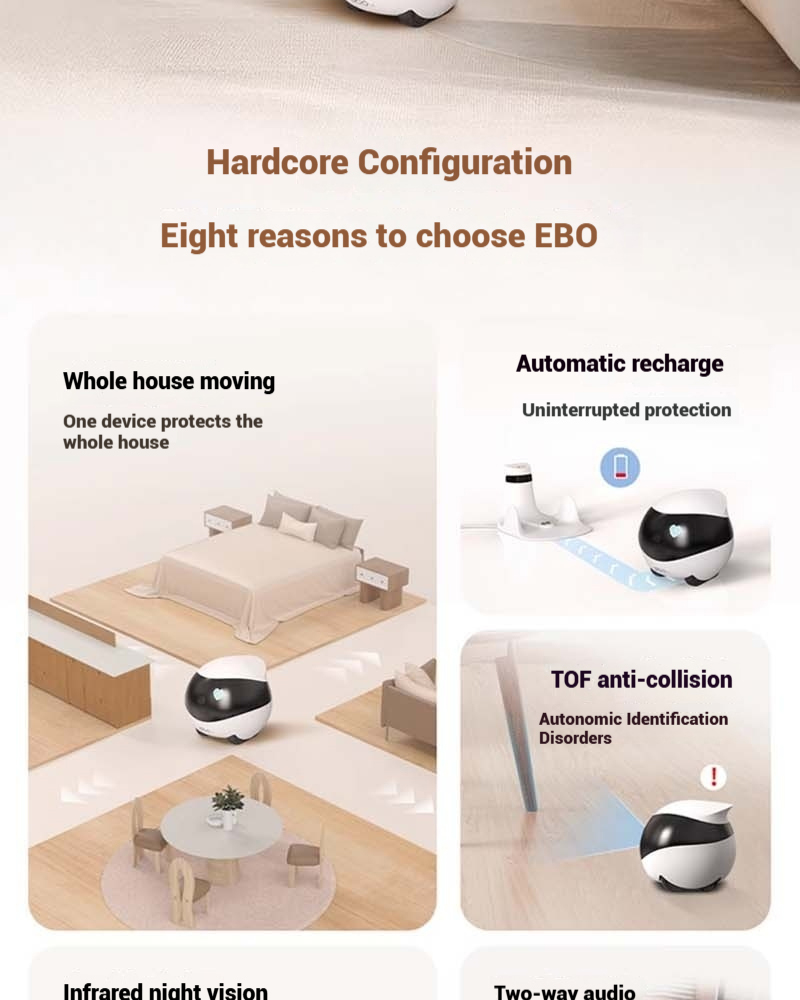 Enabot EBO-SE/EBO-Air intelligent robot accompanying camera can be remotely monitored by the ...