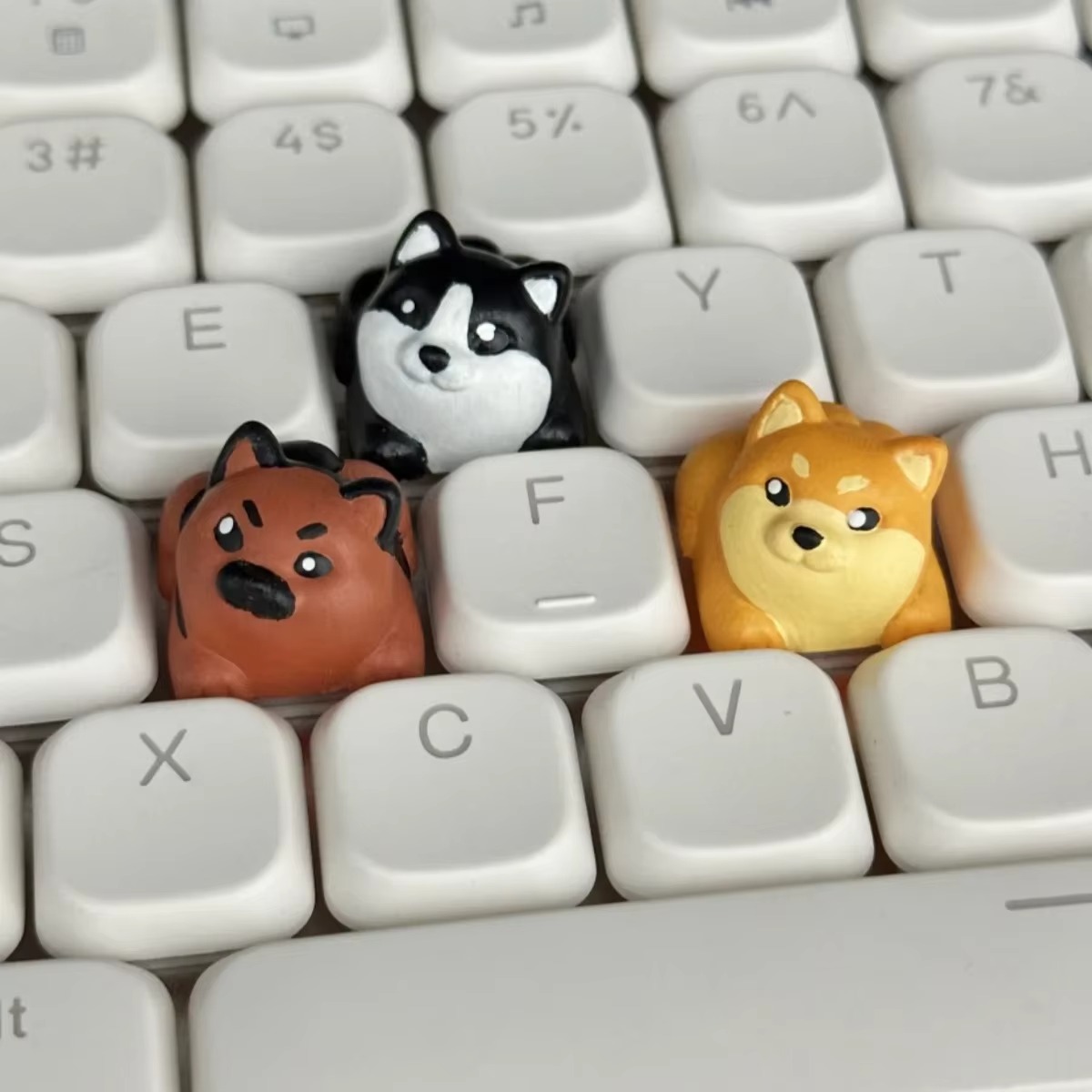 Customized Keycap Color DIY 3D Resin Small Dog Shiba Inu Keycap Cross ...