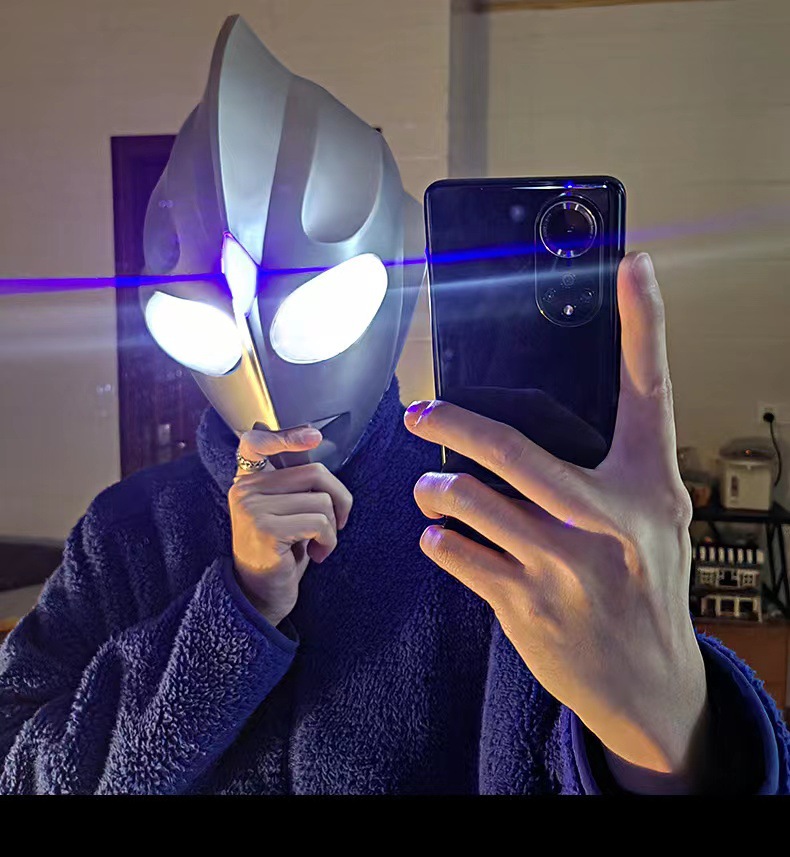 YS Ultraman Mask Dark Lops Glowing Head Cover Cos Sero Oman Helmet ...