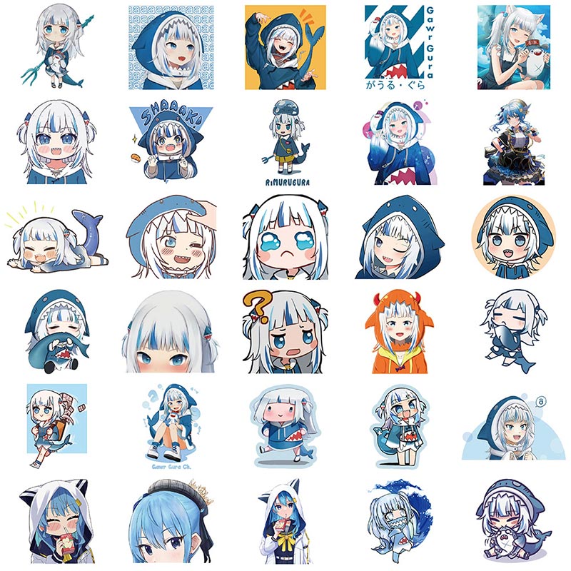 60pcs Cartoon Anime Hololive Vtuber Stickers Laptop Luggage Skateboard ...