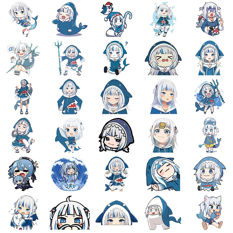 60pcs Cartoon Anime Hololive Vtuber Stickers Laptop Luggage Skateboard ...