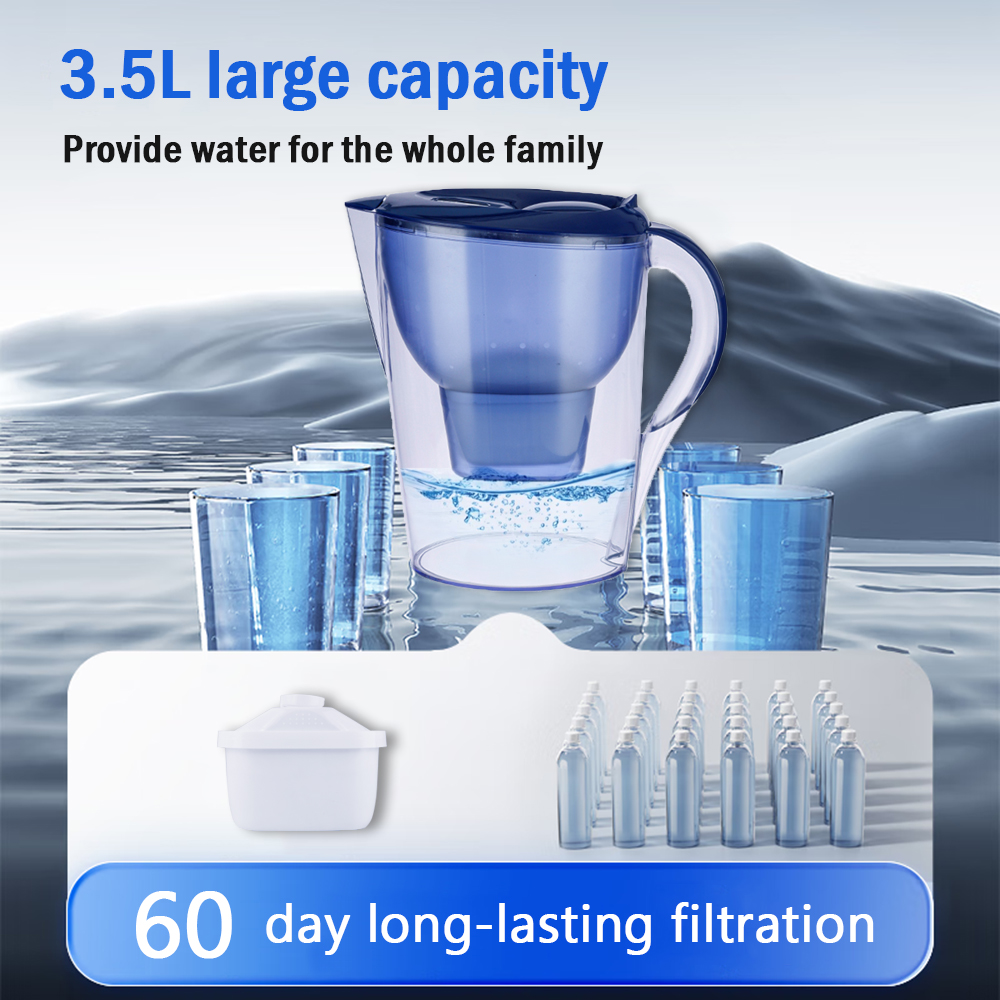 TROUWIDS Kitchen Water Filter Jug 3.6L Digital Water Purifier With ...