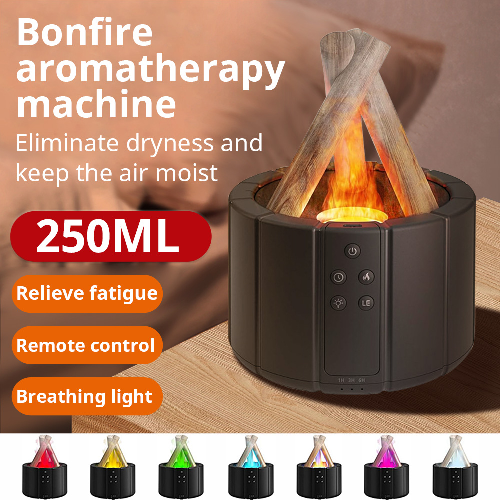 250ml Campfire Flame Fire Diffuser Auto Shut-Off Ultrasonic Aroma ...