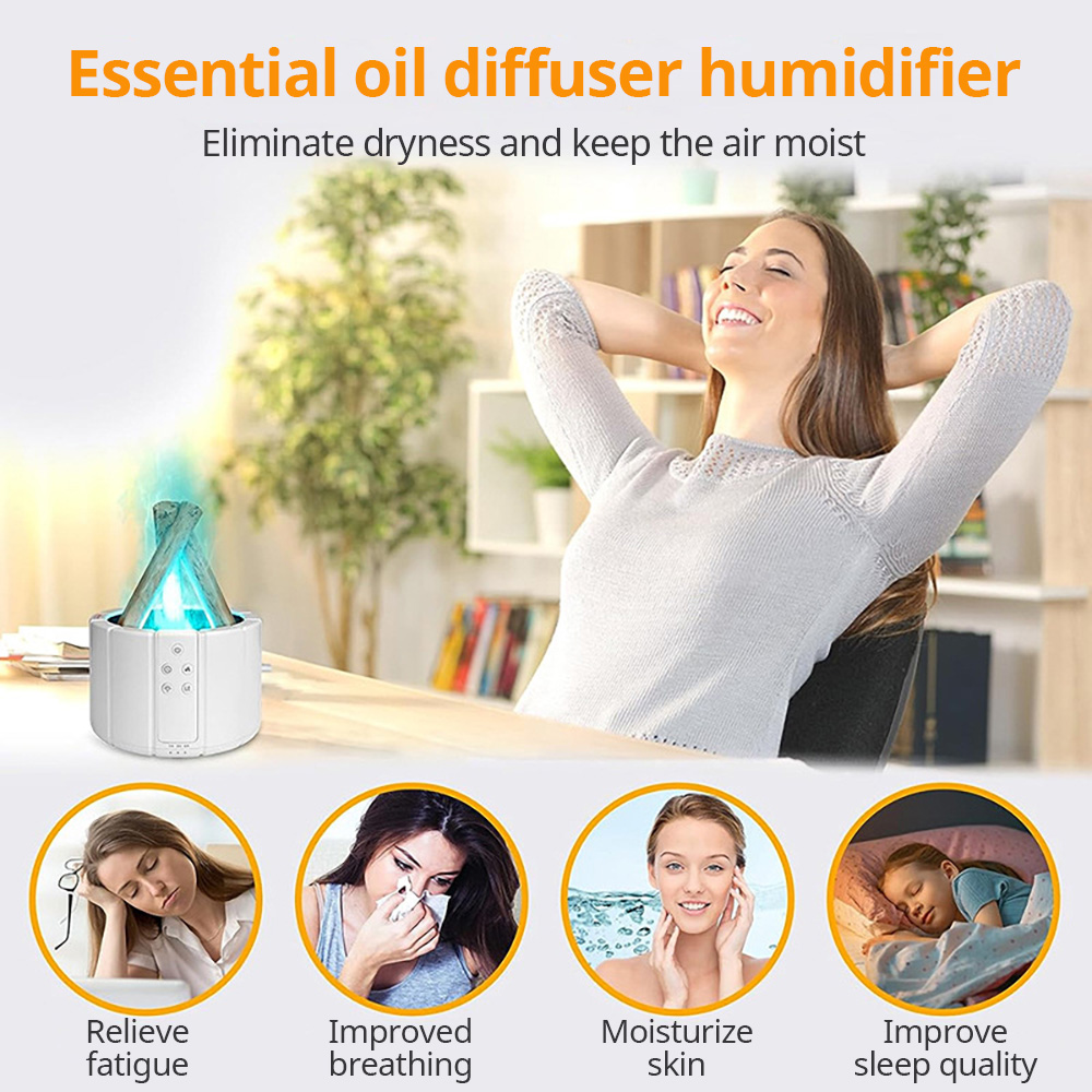 250ml Campfire Flame Fire Diffuser Auto Shut-Off Ultrasonic Aroma ...