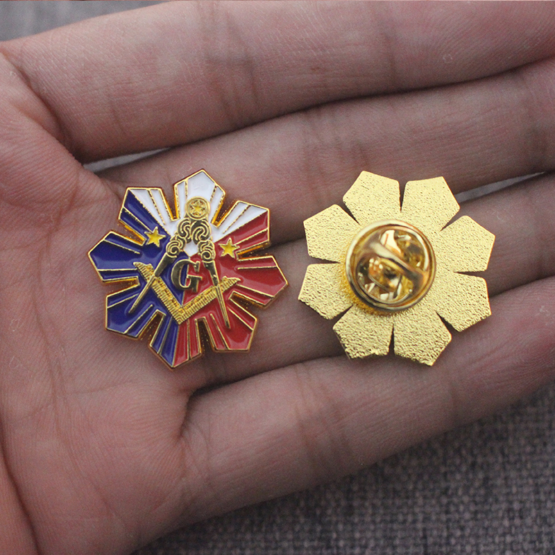 1inch metal The Fraternal Order Of Freemason and Philippine Flag Pin ...