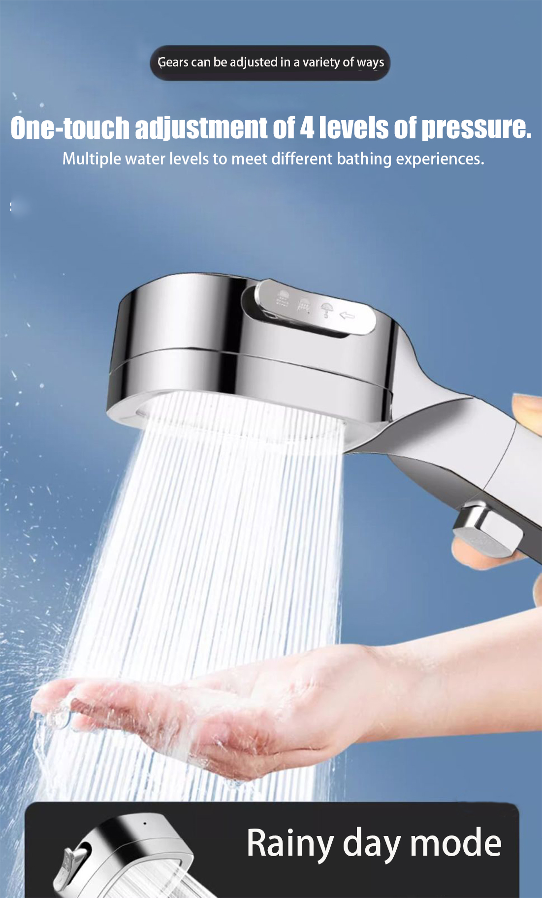 Increase water pressure by 1000% Shower Head High Pressure 5 Modes ...