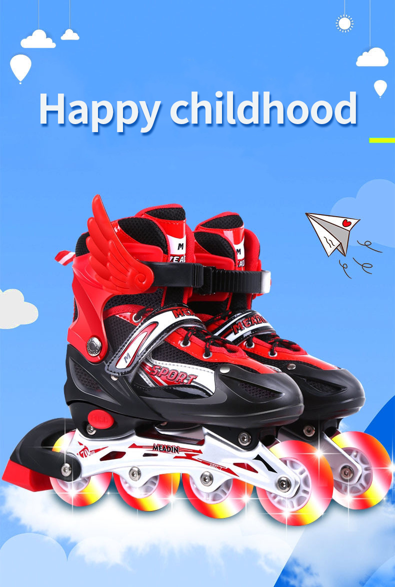 Kasut Outdoor Roda Kids Sport Adjustable Roller Skate PVC Wheels Smooth ...