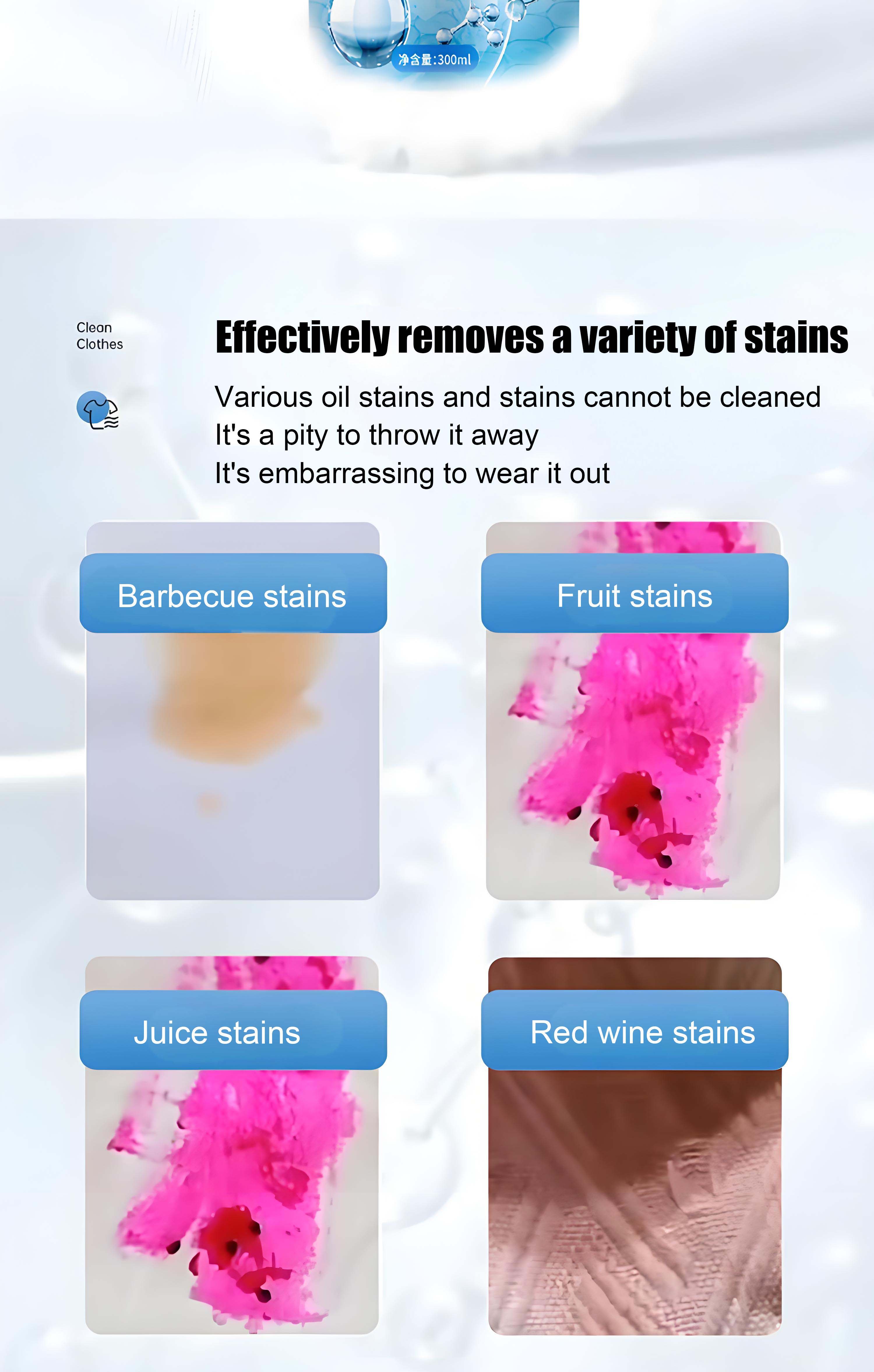 Remove stains in 1 second Stain remover clothes Water-free washin Non ...