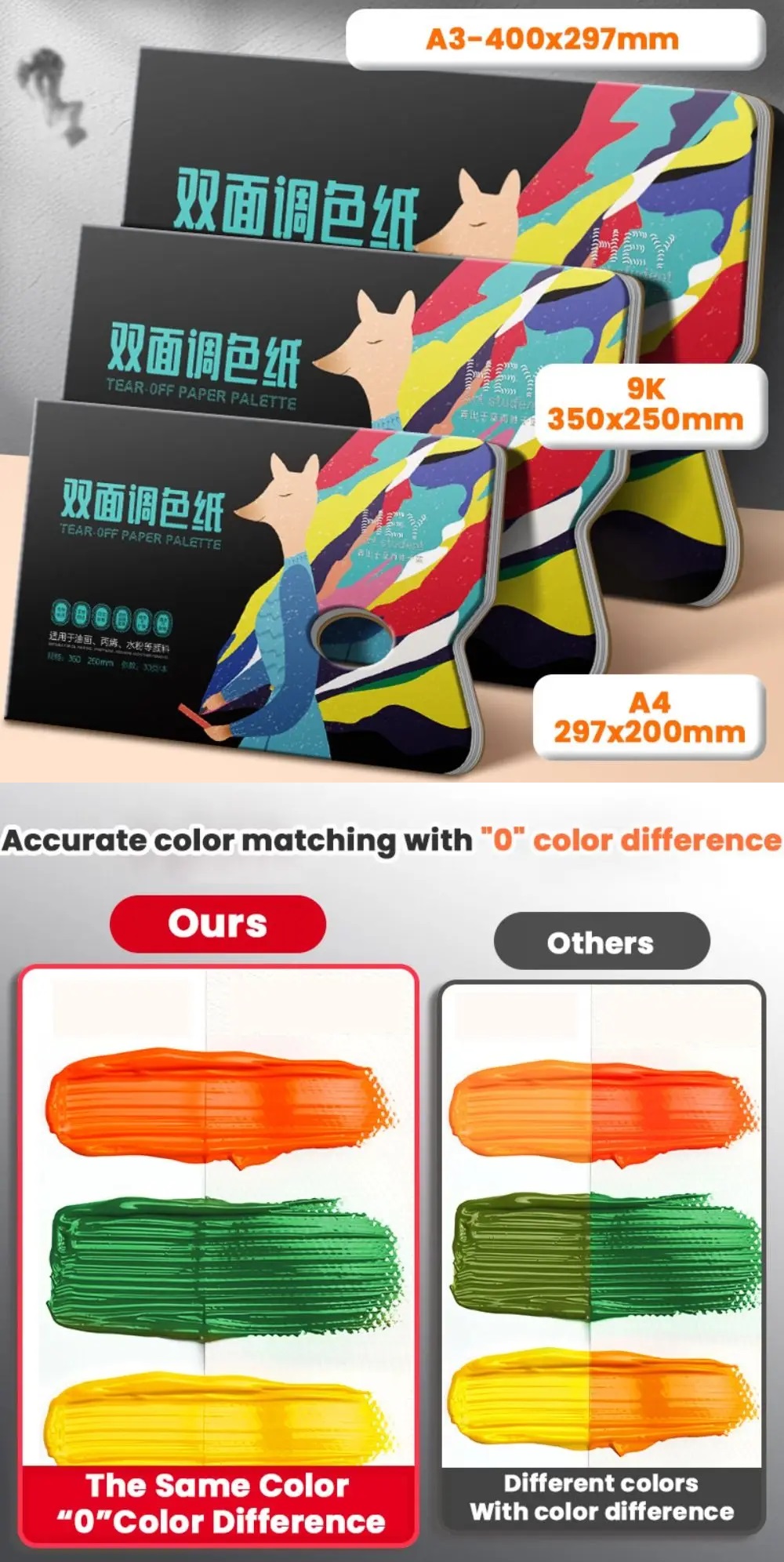 30Sheets/Book Paper Paper Palette A3/A4/9K Tearable Watercolor Color ...