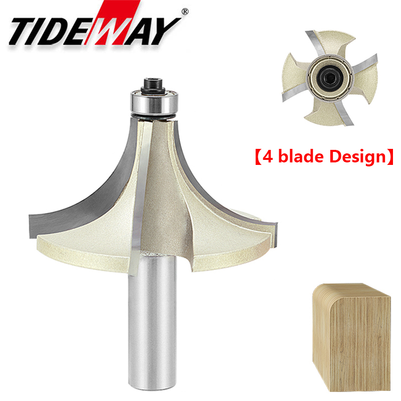 Tideway 4 Blades Round Corner Router Bit with Bearing for Wood ...
