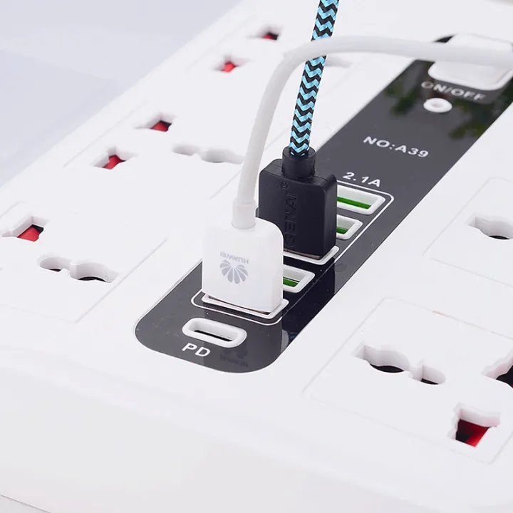 【Malaysia Spot Sale】Universal 6 Power Socket Extension With USB Ports ...