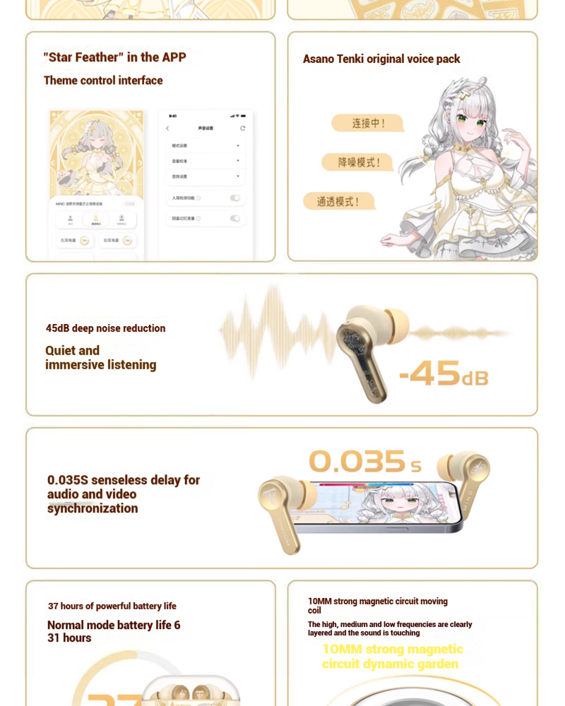 TANCHJIM MINO Star Feather Asano Tenki Limited edition TWS noise ...