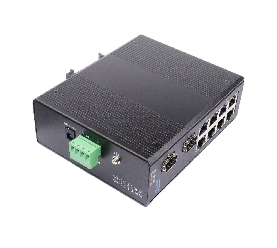 JT-COM industrial grade 1000Mbps Gigabit 2 SFP 8 RJ45 Network switch ...