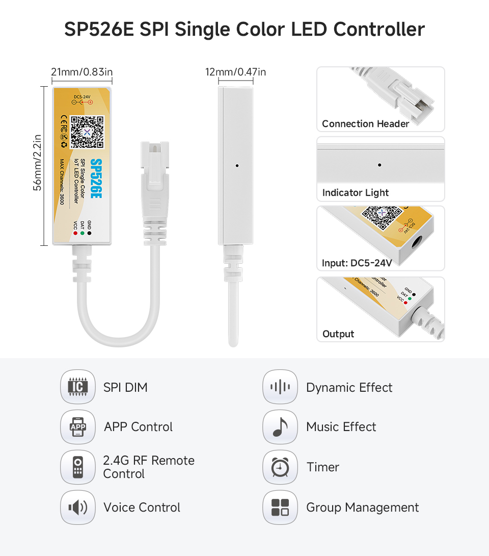 BTF-LIGHTING SPI LED Controller Bluetooth WIFI remote cloud connection for WS2811 WS2812B SK6812 ...