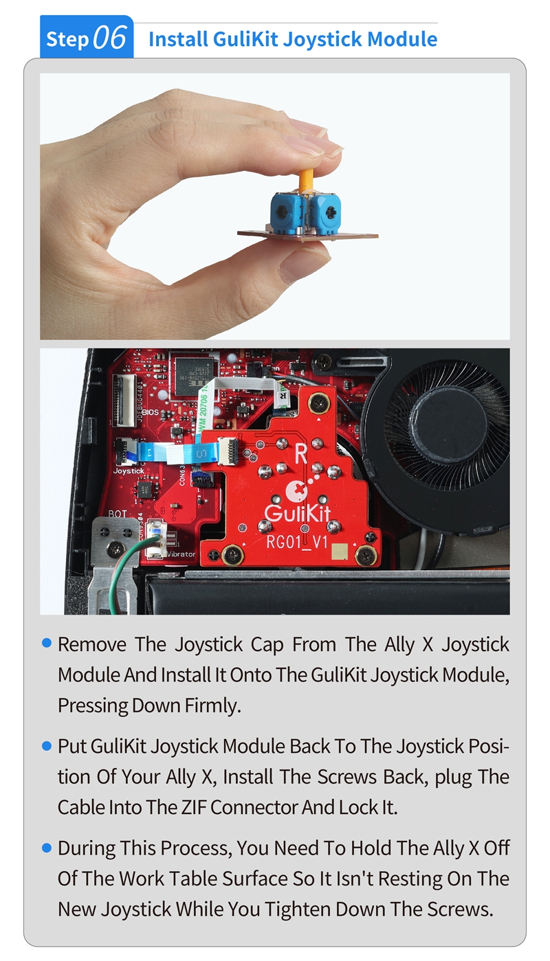 GuliKit Electromagnetic Joystick Module for Ally X GuliKit RG01 Hall ...