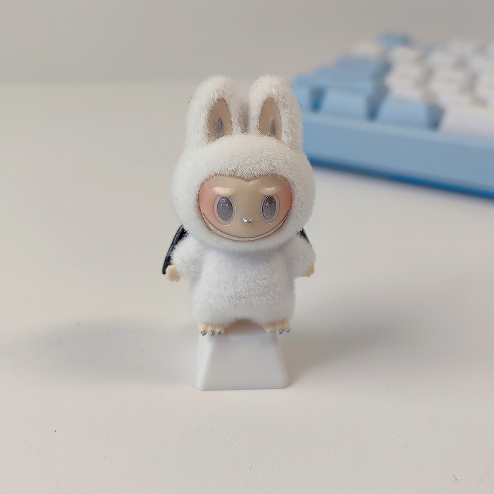 Labubu KEYCAPS Flocking Doll Button Mechanical Keyboard Dedicated ...