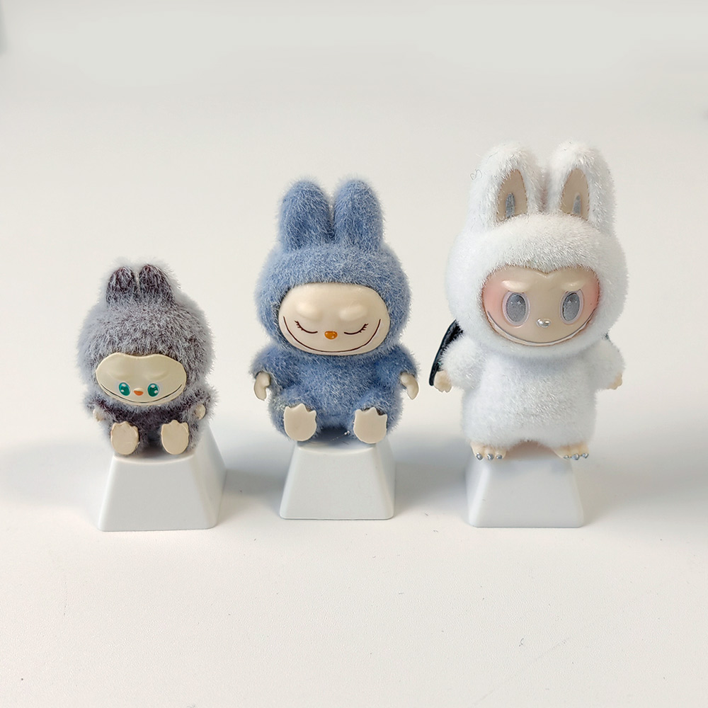 Labubu KEYCAPS Flocking Doll Button Mechanical Keyboard Dedicated ...