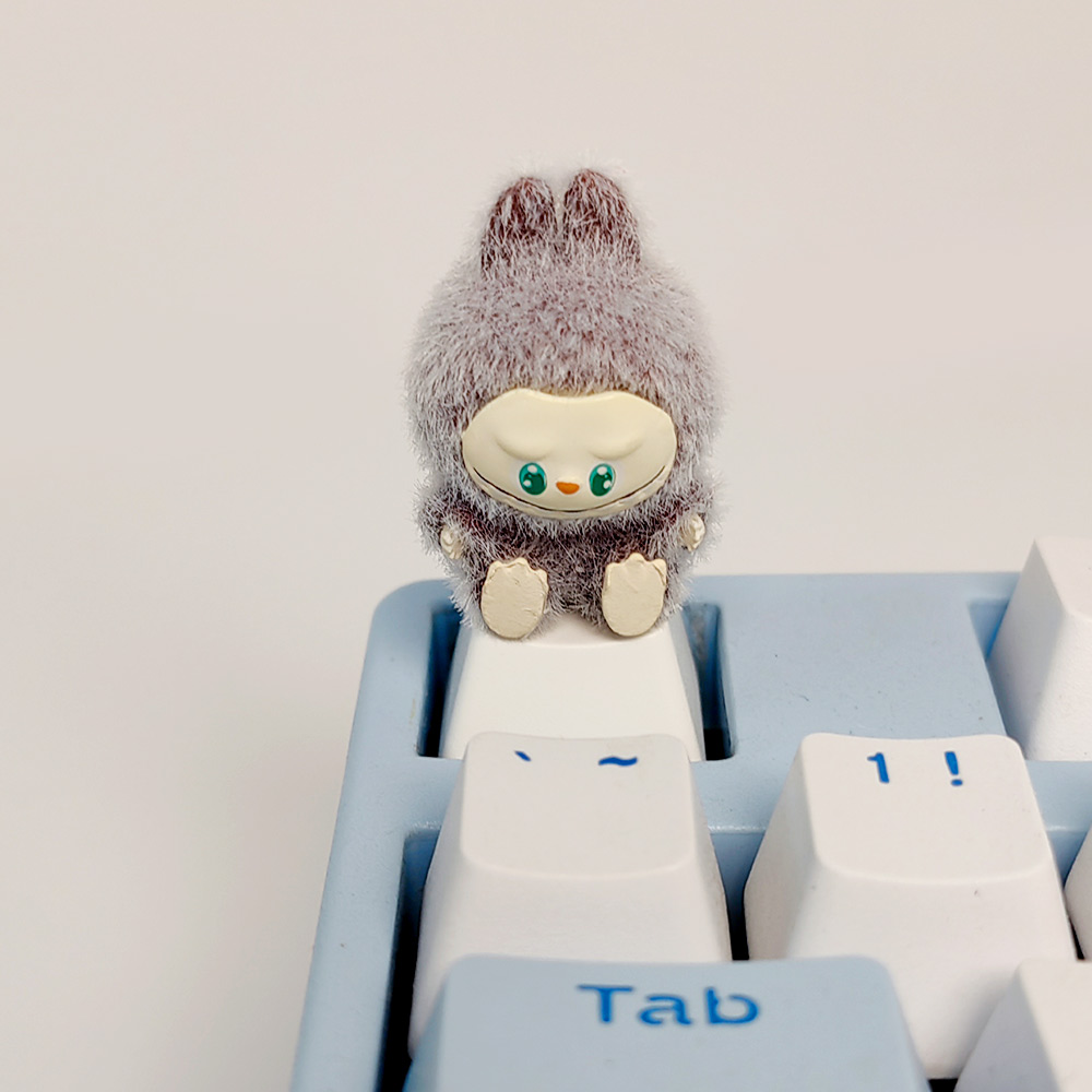 Labubu KEYCAPS Flocking Doll Button Mechanical Keyboard Dedicated ...