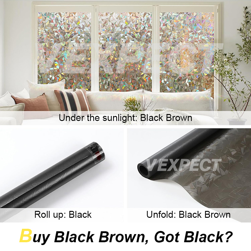 Window Privacy Film Sticker Rainbow Static Cling Stained Glass Window ...