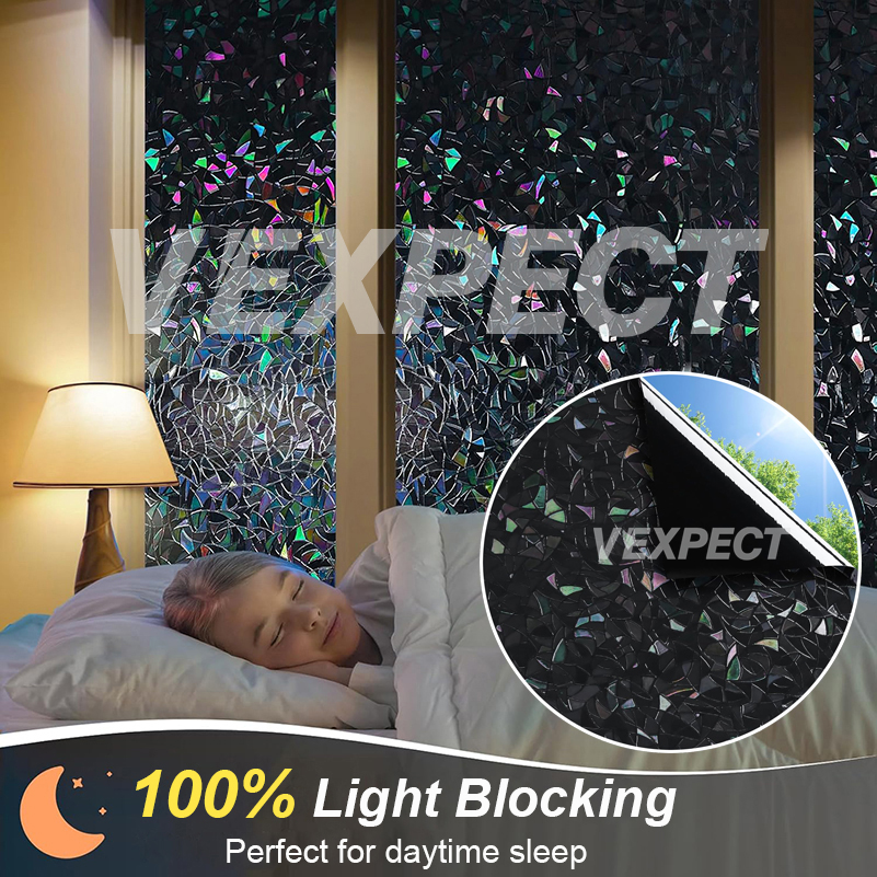 Window Privacy Film Sticker Rainbow Static Cling Stained Glass Window ...