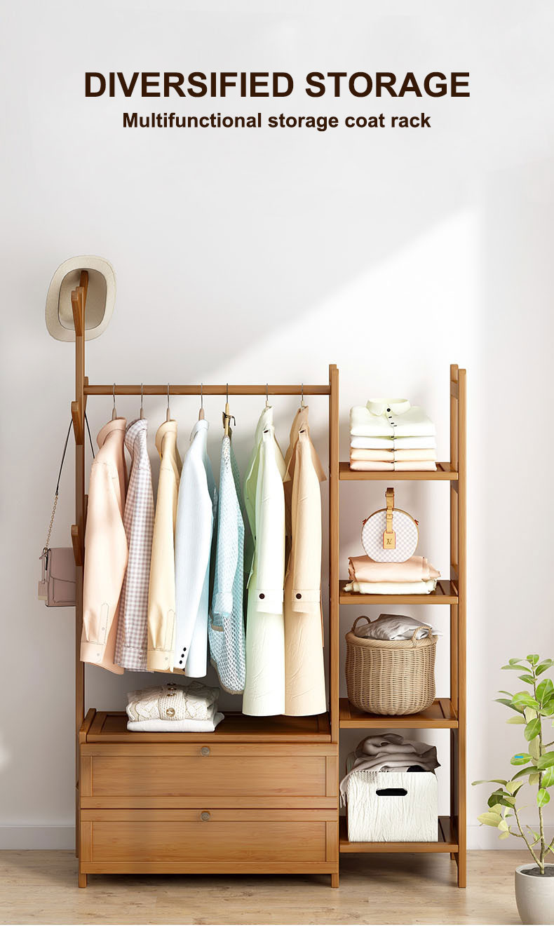 Rak Baju Clothes Rack Bamboo Tempat Gantung Baju 衣架子 臥室 Rack Baju ...