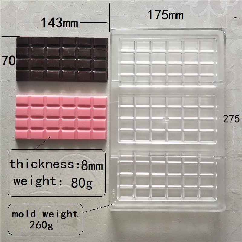 Plastic Chocolate Mold PC Chocolate Block Mold Rectangular Chocolate ...