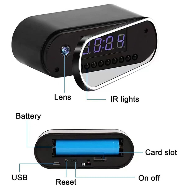 Wifi Mini Camera Clock Mini Camera Recorder HD Secret IR Night Vision ...