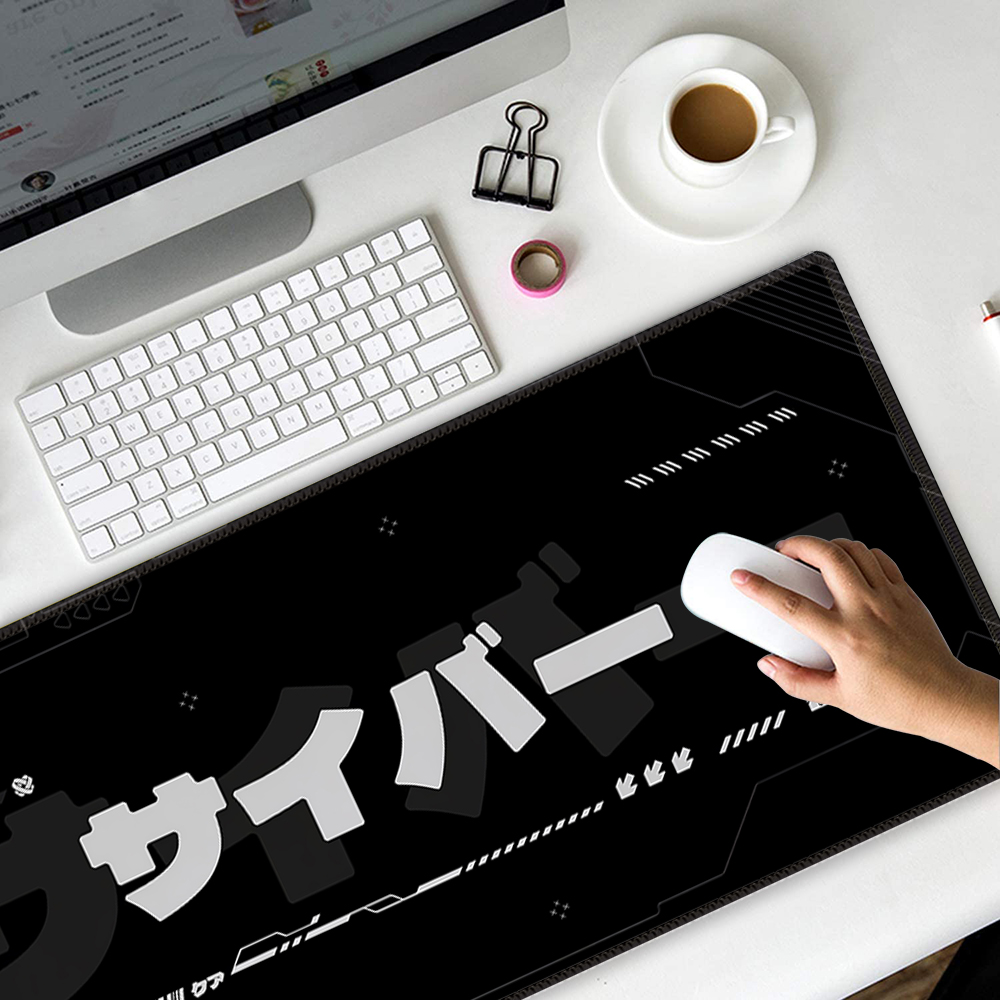 Cyber Black Mousepad Extended Mousepad Large Gaming Mousepad Stitched ...
