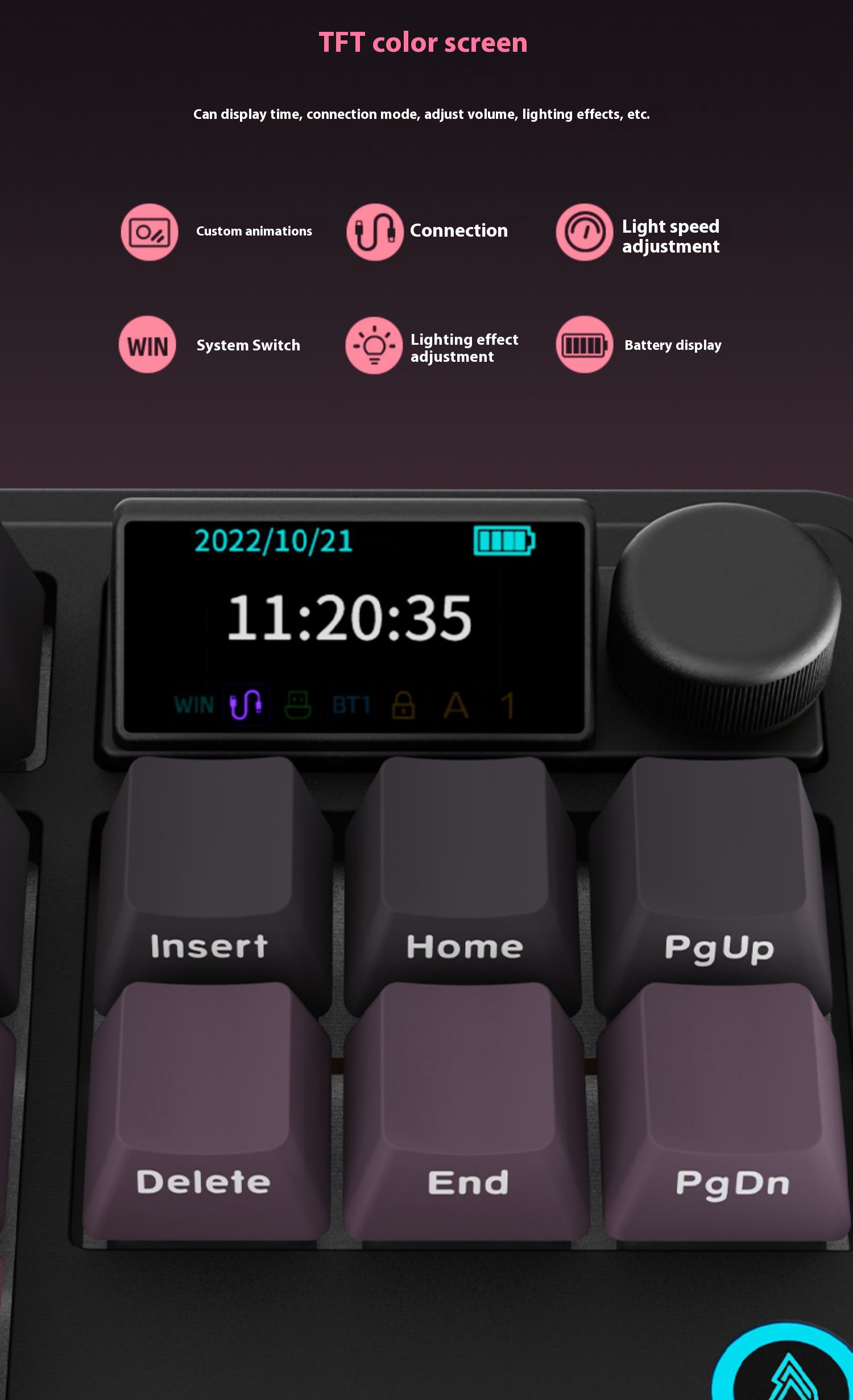 AJAZZ AK870PLUS Wireless Mechanical Keyboard 75% Hot swappable RGB ...